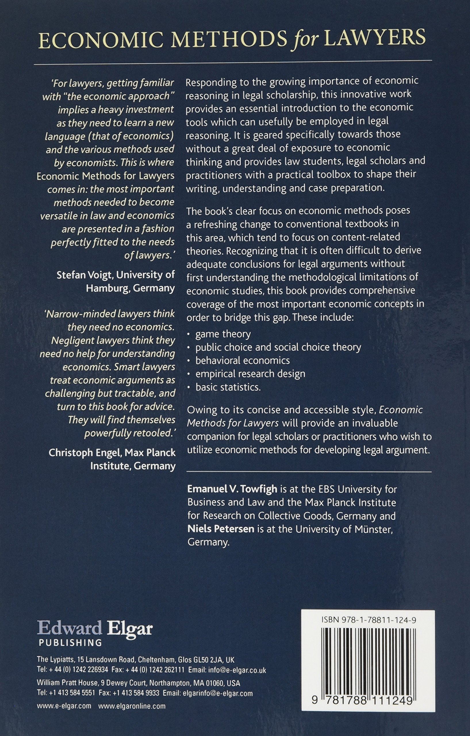 Economic Methods for Lawyers - Emanuel V. Towfigh